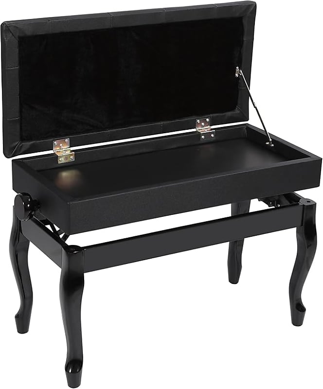 Adjustable Duet Piano Bench with Storage, Curved Legs Piano | Reverb