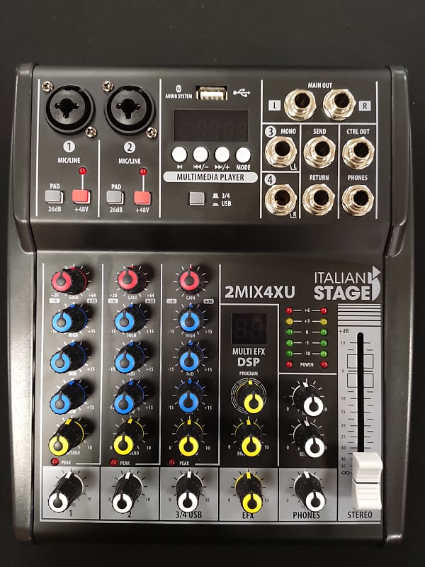 Italian Stage 2MIX4XU 4 Channel Mixer Black | Reverb