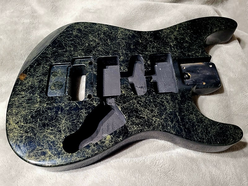 90's Fender HM Stratocaster Guitar Body - Blackstone - Heavy | Reverb