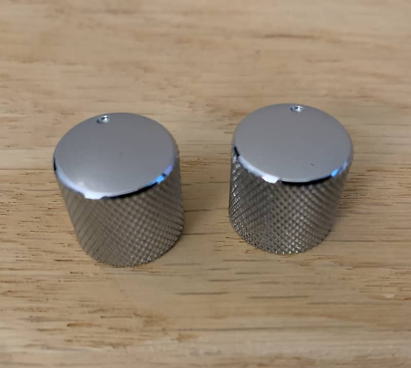 Chrome Push-on Knobs (2) for Guitar Pedals and Amps with | Reverb