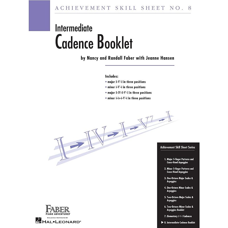 Achievement Skill Sheet No. 8: Intermediate Cadence Booklet | Reverb