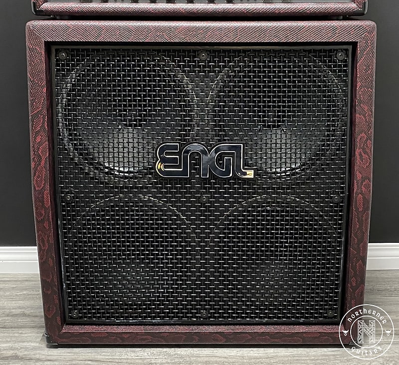 Engl E412VSB 4x12 Angled Cab Custom Red Snakeskin Tolex | Reverb