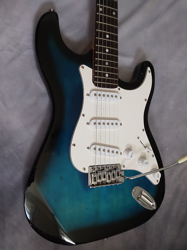Unbranded Stratocaster Clone 1990s? - Transparent Blue Burst | Reverb