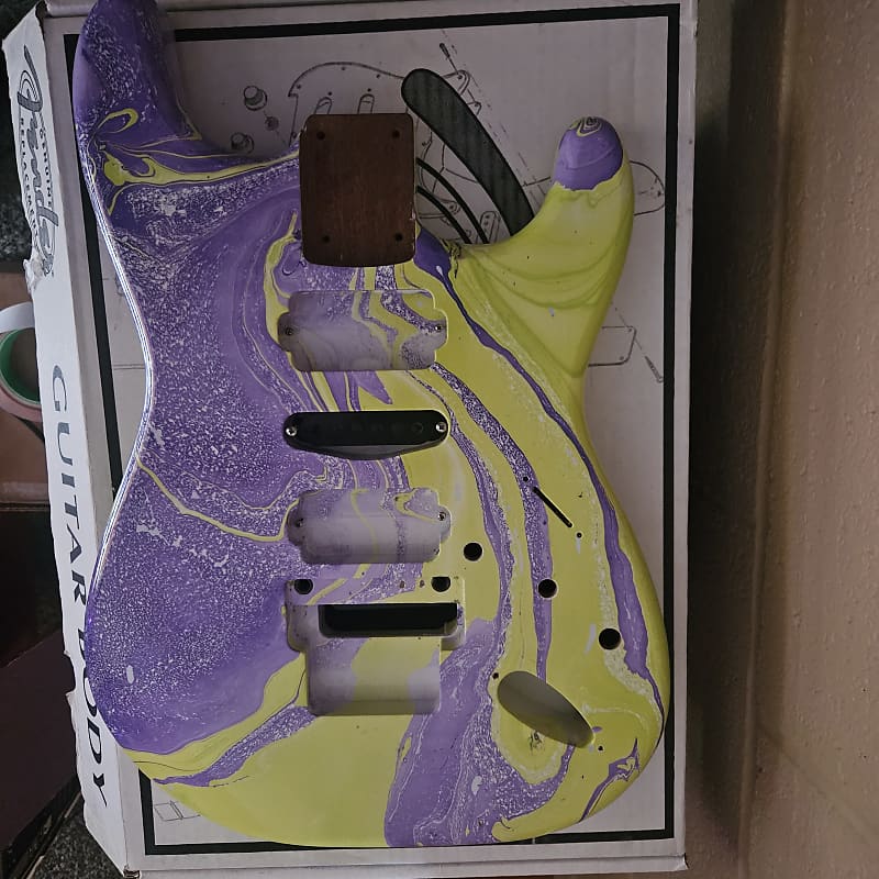 Perle Stratocaster Floyd Rose HSH 2019 - Green Purple Swirl | Reverb