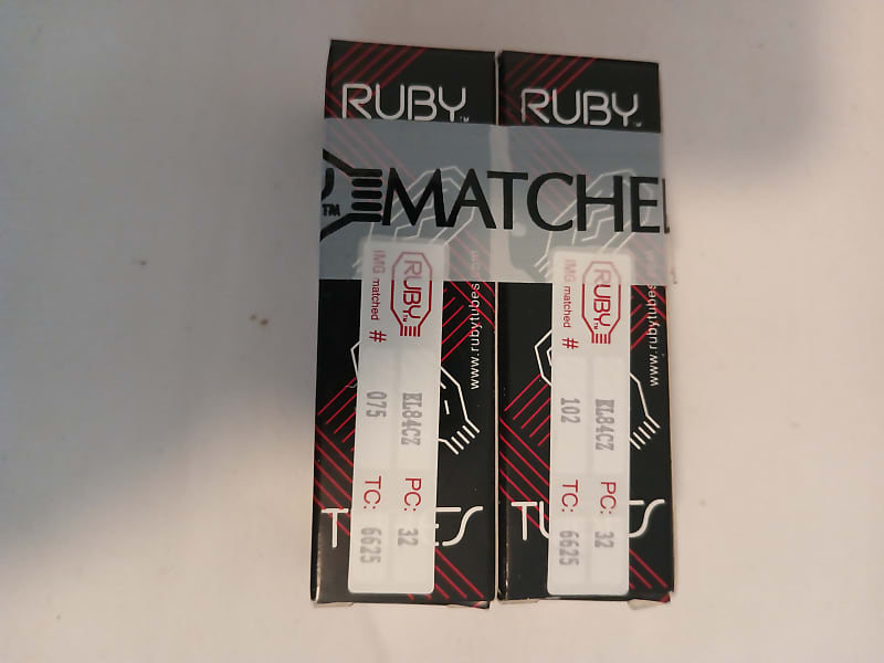Ruby Tubes EL84 matched pair 2010s | Reverb