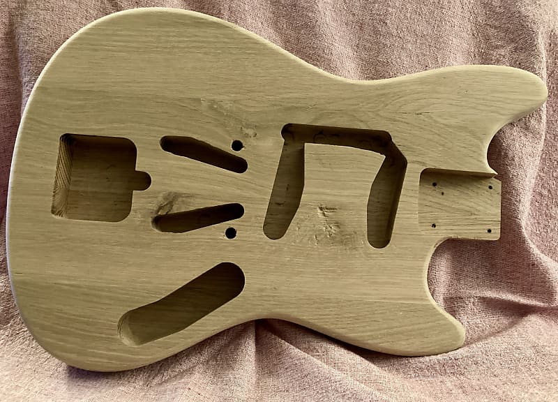 Homemade Mustang Partscaster Body - Oak | Reverb