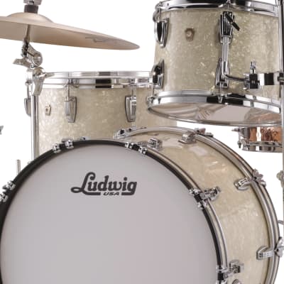 Ludwig Classic Maple FAB Vintage White Marine 3-piece Shell | Reverb