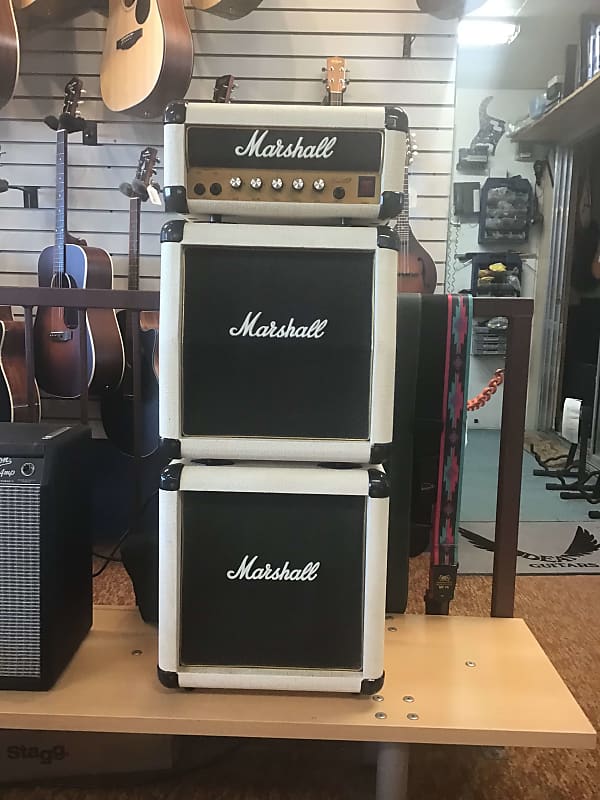 Marshall Lead 12 Mini Stack 1988 White Tolex | Reverb