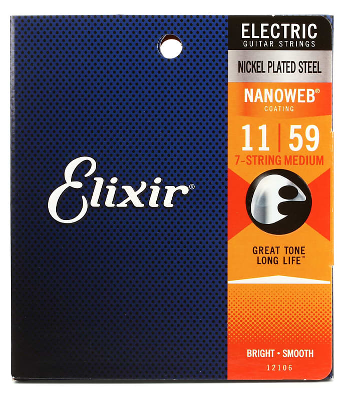 10-Pack Elixir Strings Nanoweb 7-string Electric Guitar | Reverb