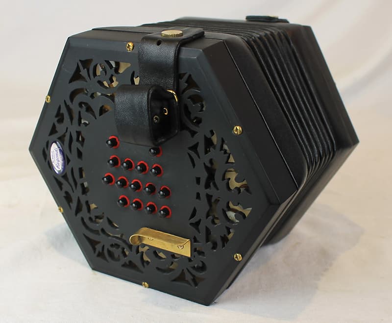 7089 - Black McNeela Regondi Folk English Concertina M 30 | Reverb UK