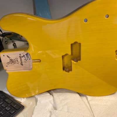 Warmoth Custom Tele Bass Body 2022 - Butterscotch and | Reverb