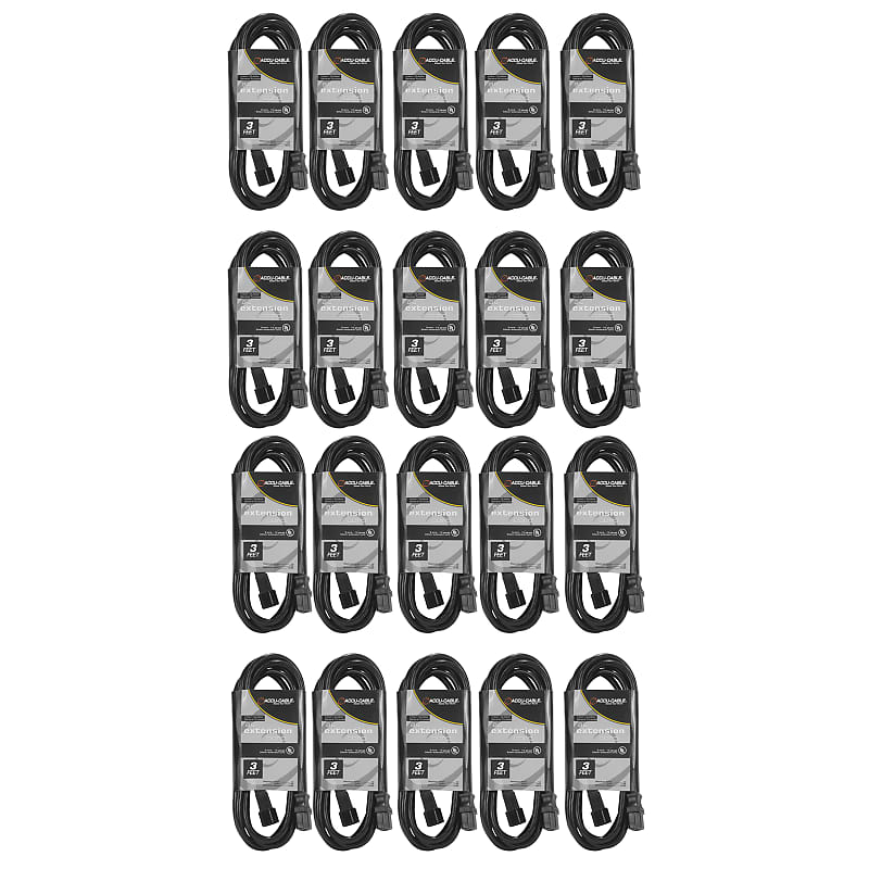 (20) ADJ ECCOM-3 Black 3FT IEC-Male-to-IEC-Female Power Link | Reverb