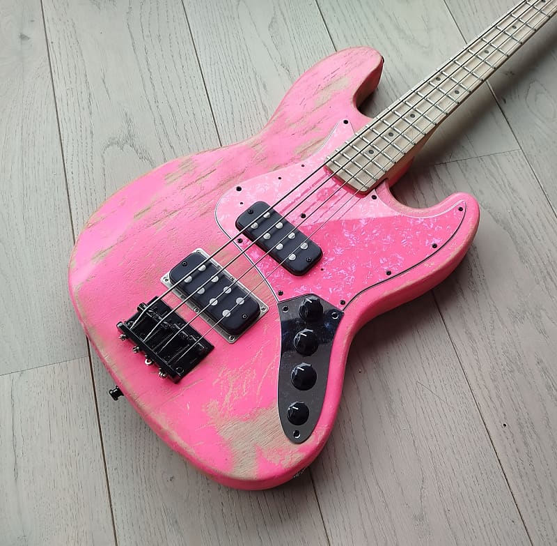 OX BIRD JAZZY BASS JEFF AMENT 2010s - PINK-GIBSON PICKUPS | Reverb UK