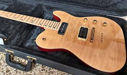 TELEPATH LP/TELE HYBRID - Natural Top, Red Translucent Back | Reverb
