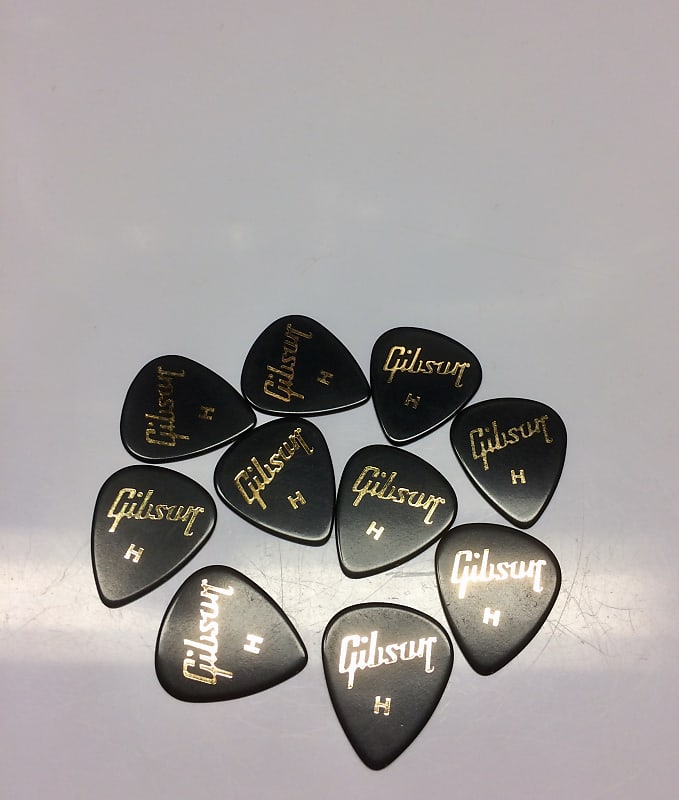 10 Gibson Heavy Picks Black & Gold | Reverb