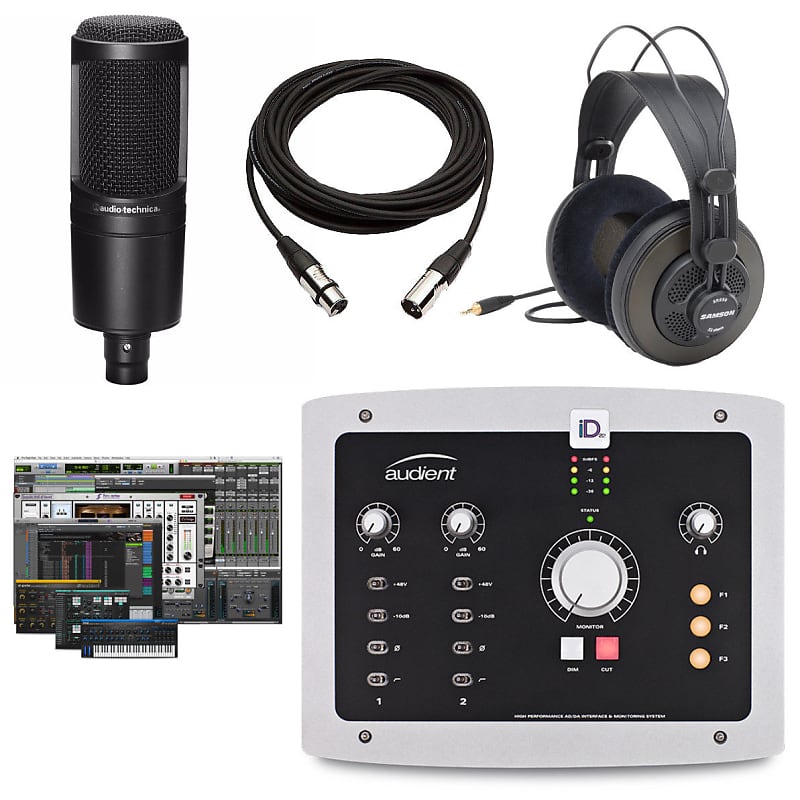 Audient iD22 - Audio Technica AT2020 Recording Bundle w/ Pro | Reverb