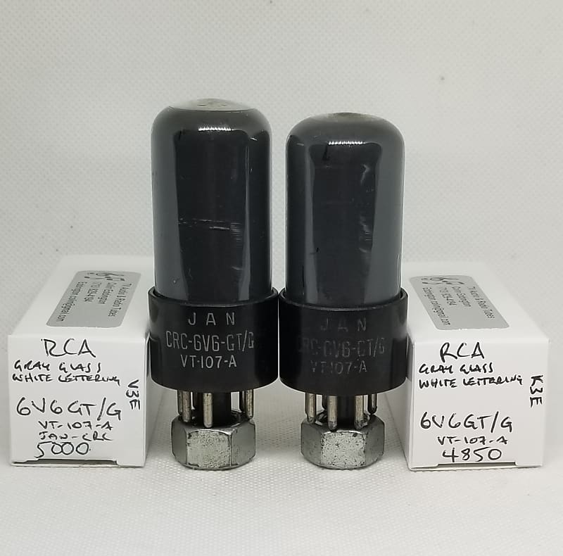 RCA JAN 6V6GT/G VT-107-A Gray Glass Matched Pair (3.0%) NOS | Reverb