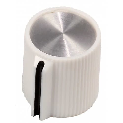 White Knob - Plastic, Set Screw, Vertical Pointer, | Reverb Canada