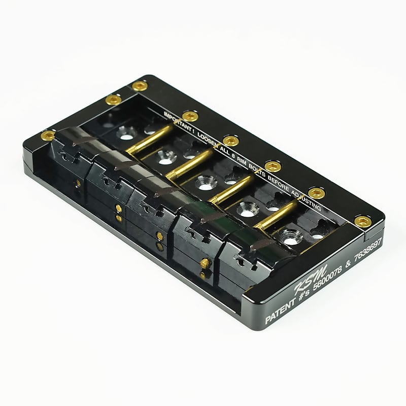 KSM Foundation Bass Bridge (5-String) Black w/ Gold | Reverb