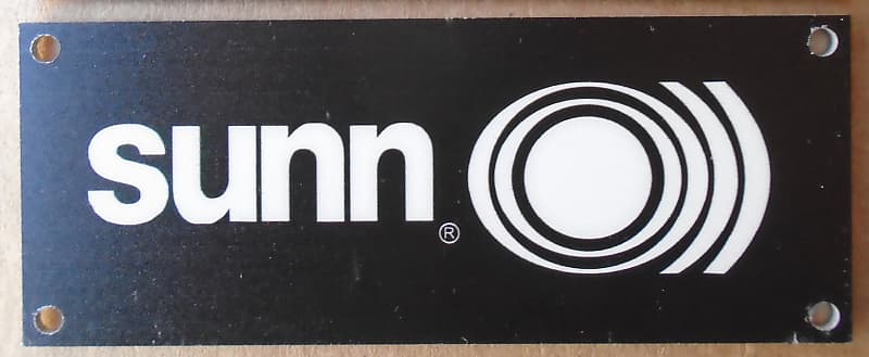 Sunn Logo Name Plate Badge 1965 - 1975 Black / White | Reverb