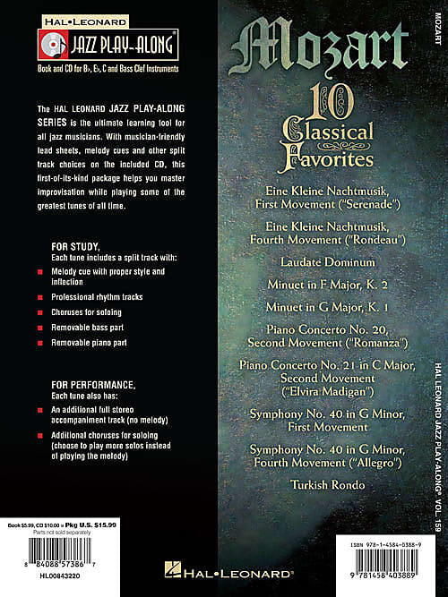 Mozart Jazz Play Along Volume 159 | Reverb