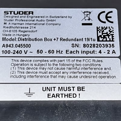 Studer Distribution Box +7 Professional Audio Distribution | Reverb