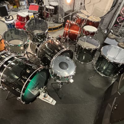 Fibes Vintage Smoke gray 9 piece Acrylic drum set 1998 - | Reverb