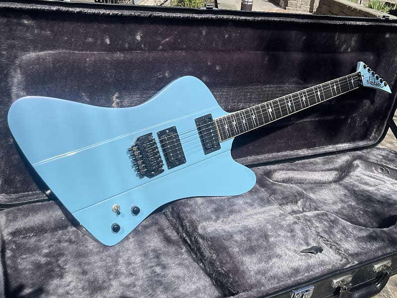 Jackson firebird 1985 - Powder blue pearl with pink pearl | Reverb