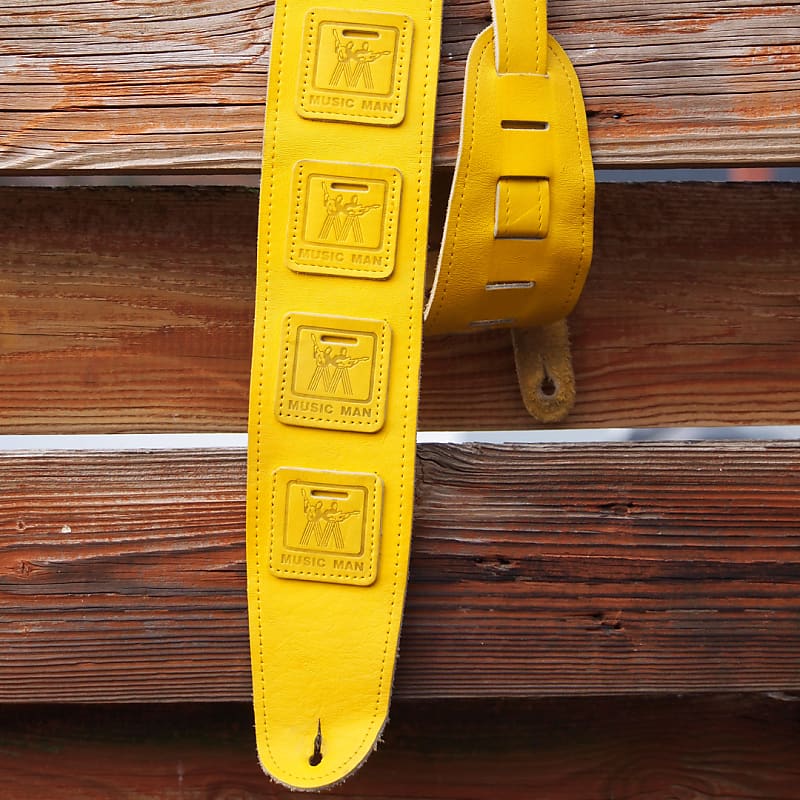 Music Man Guitar Strap 1970s - Yellow Leather | Reverb
