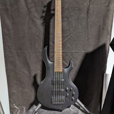 ESP LTD F-205 Black Satin 5-String Bass Guitar | Reverb