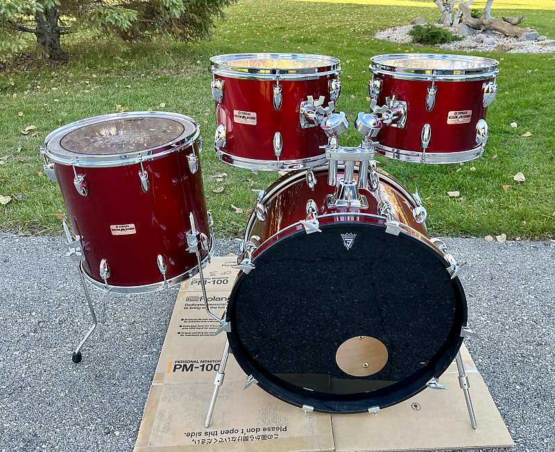 Yamaha Vintage Tour Custom 8000 Series 4pc Drum Set Red | Reverb