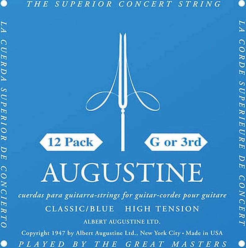 Classic/Blue - High Tension Nylon Guitar Strings - Augustine | Reverb