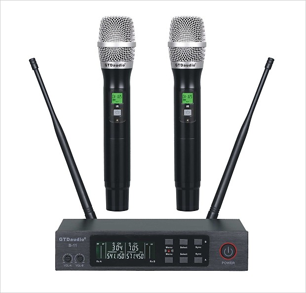 GTD Audio B-11 UHF 2 x100 Channel Wireless Microphone Metal | Reverb