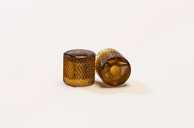 Transparent Bronze Knurled Knob Duo | Reverb