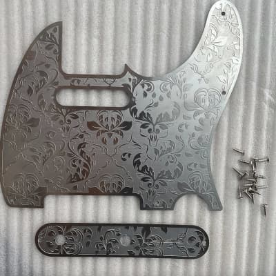 Engraved Stainless Steel Tele Telecaster Style Guitar | Reverb