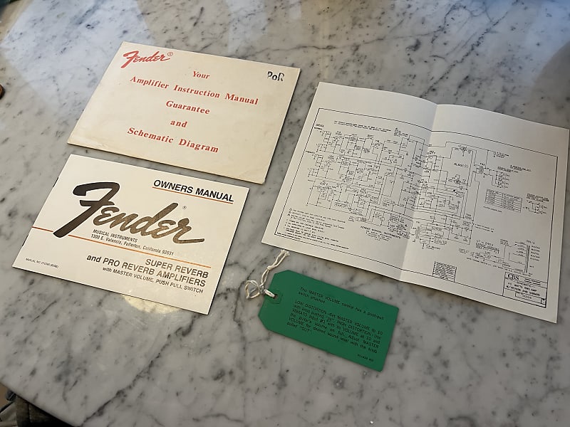 1975 Fender Super Reverb and Pro Reverb Amplifier Instruction | Reverb