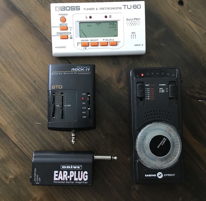 BOSS/ SABINE/ POCKET ROCK-IT/ DRIVE metronome tuner amp lot | Reverb