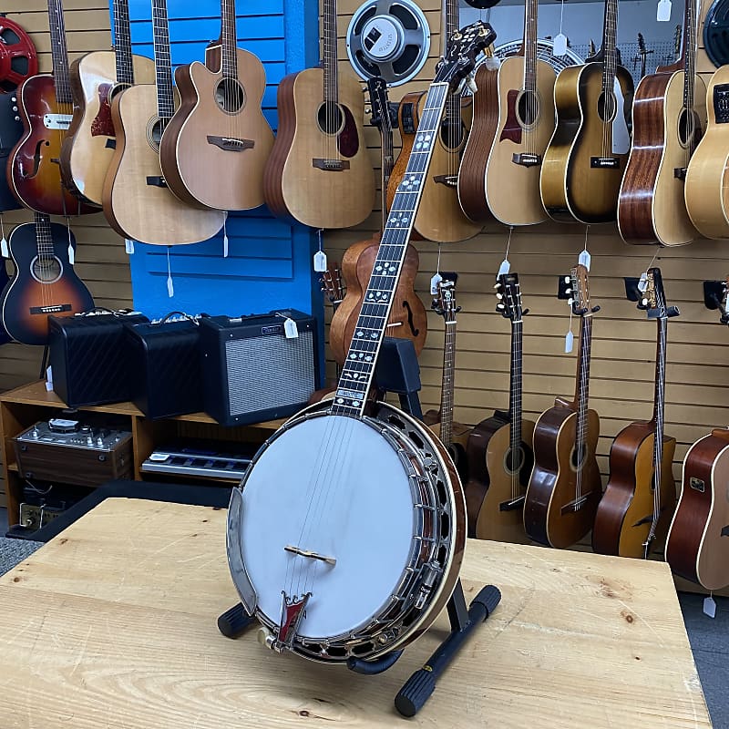 DP Hopkins Woodie 5-String Resonator Banjo w/ Schatten BJ-02M | Reverb