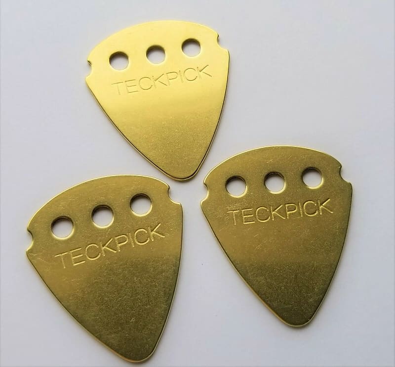Dunlop Brass Teckpick Guitar Picks 3 picks Gold | Reverb
