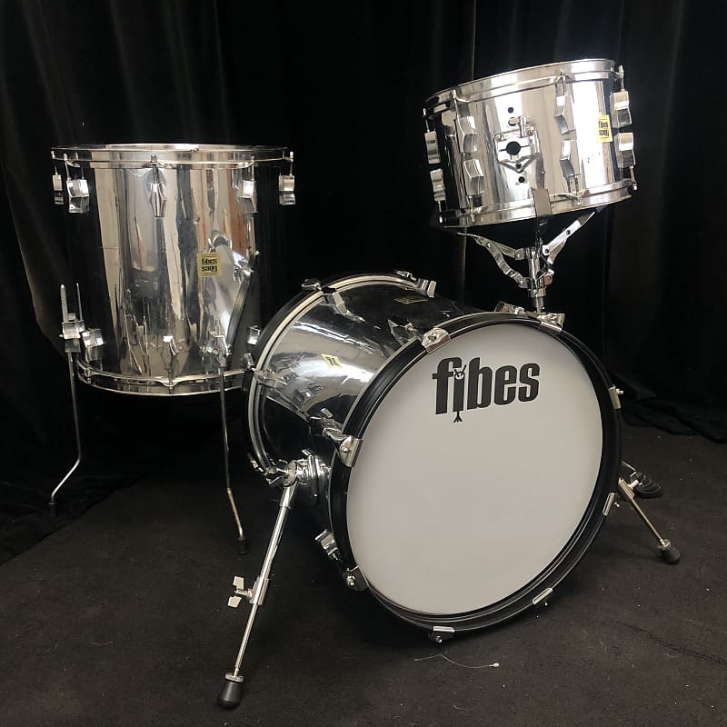 Fibes 18/12/16" Fiberglass Drum Set - 1970's Chrome. VIDEO | Reverb