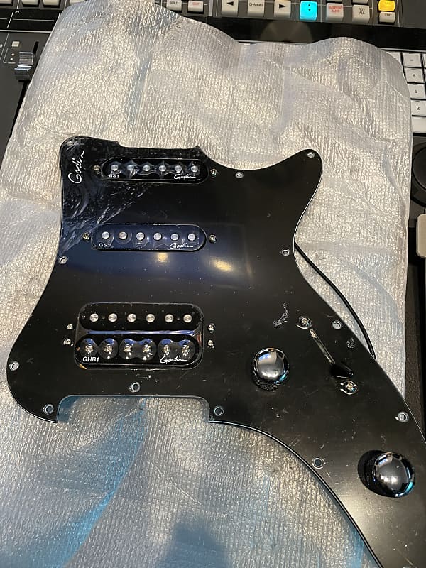 Godin loaded pickguard with hum/single/single - black | Reverb