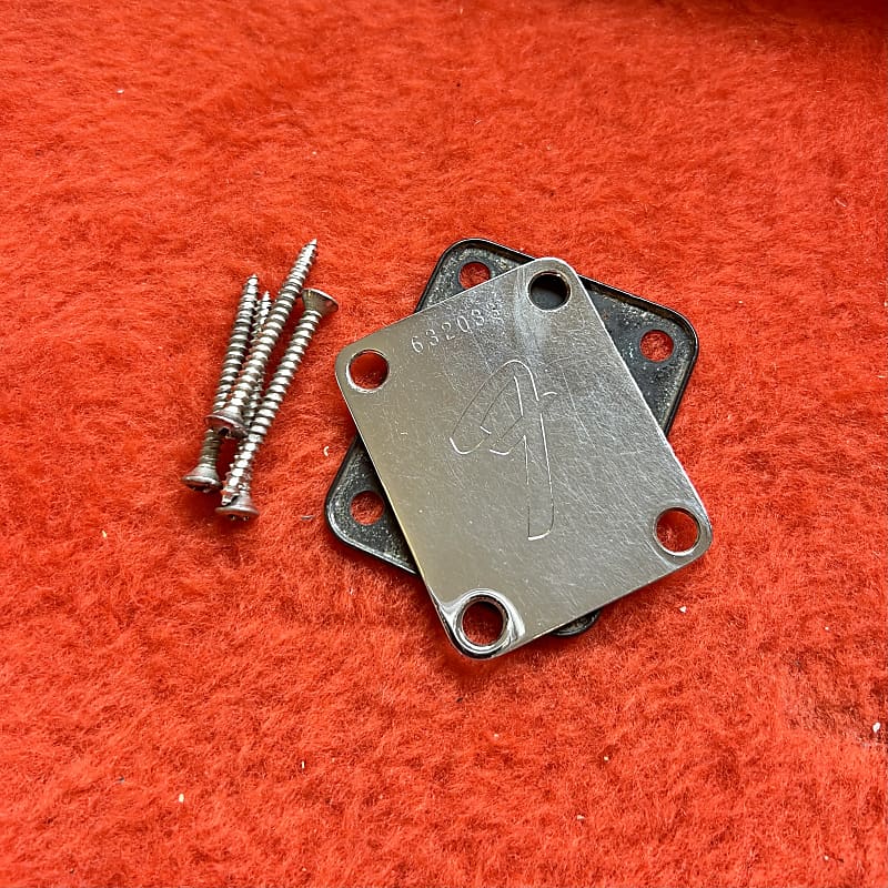 Fender Telecaster neck plate 1975 Chrome precision bass | Reverb