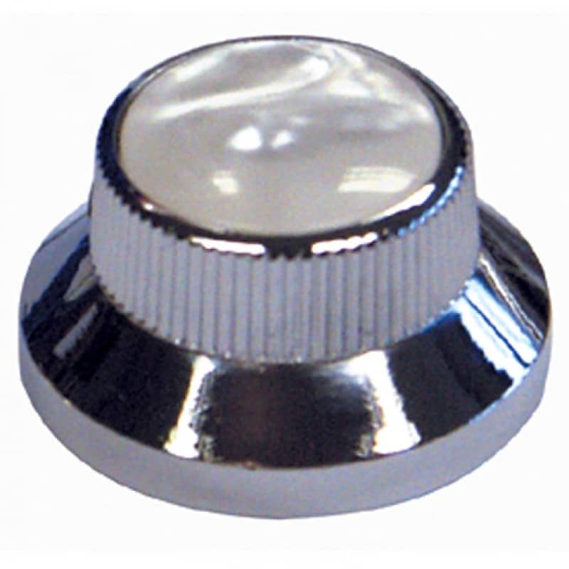 Guitar Tech Control Knobs ~ Chrome/White Pearloid | Reverb UK
