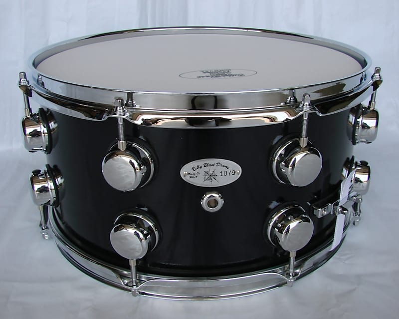 Billy Blast Drums 14"x7" Midnite Gloss Black Snare Drum 2022 | Reverb