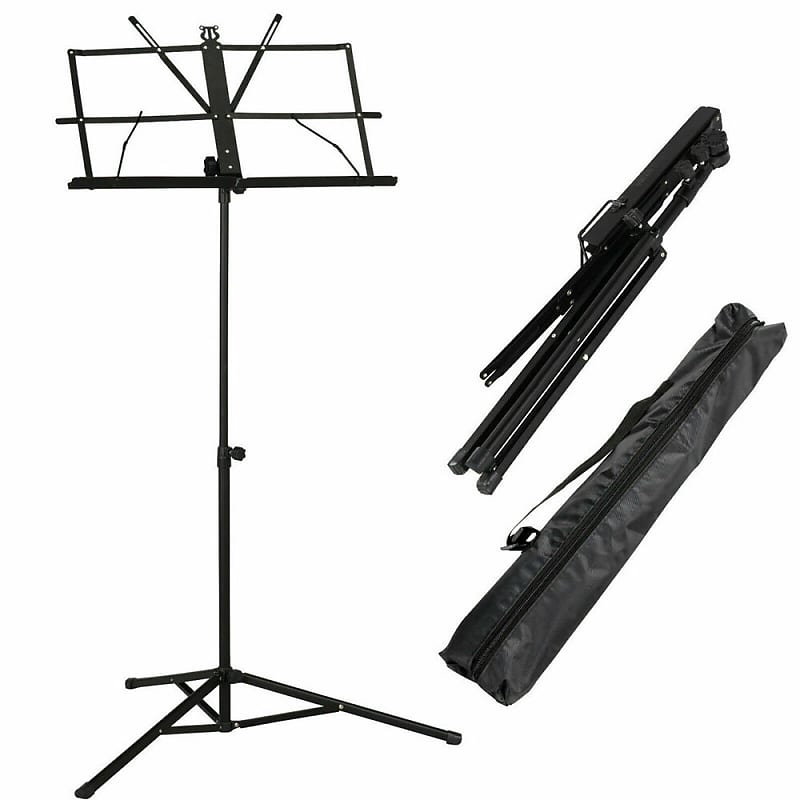Height Adjustable Folding Sheet Music Stand with Carry Bag | Reverb