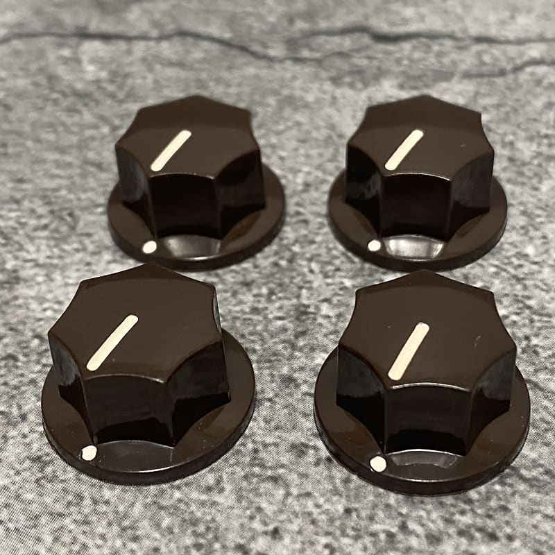 4x Brown Guitar Pedal Effects Fx Fluted Skirt Control Knob | Reverb