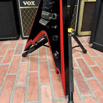 Dean Razorback V Black w/ Red Bevels | Reverb
