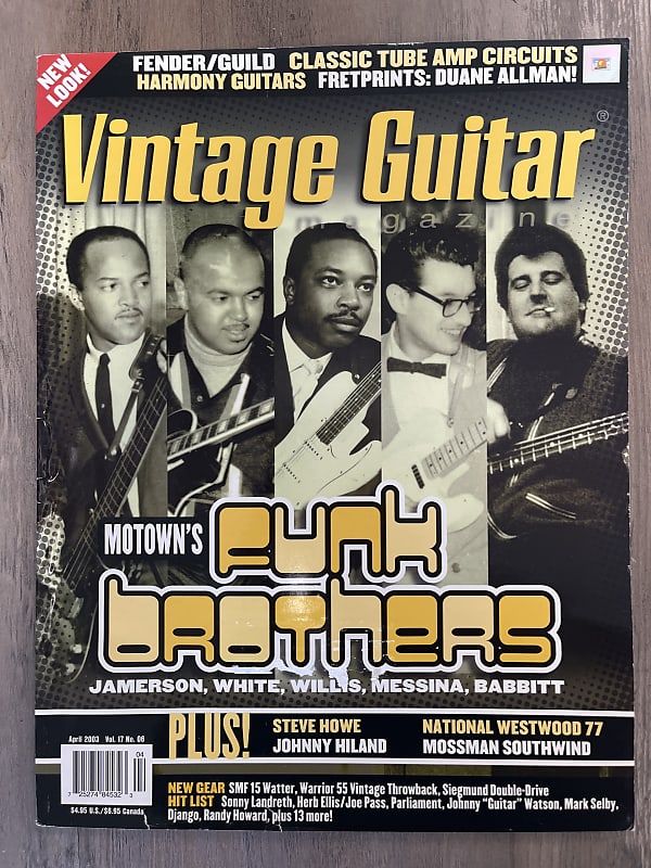 Vintage guitar magazine Motown’s funk brothers April 2003 | Reverb