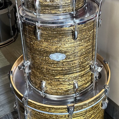 Beautiful Rare 5pc Pearl Vision Gold Strata Drum Set | Reverb
