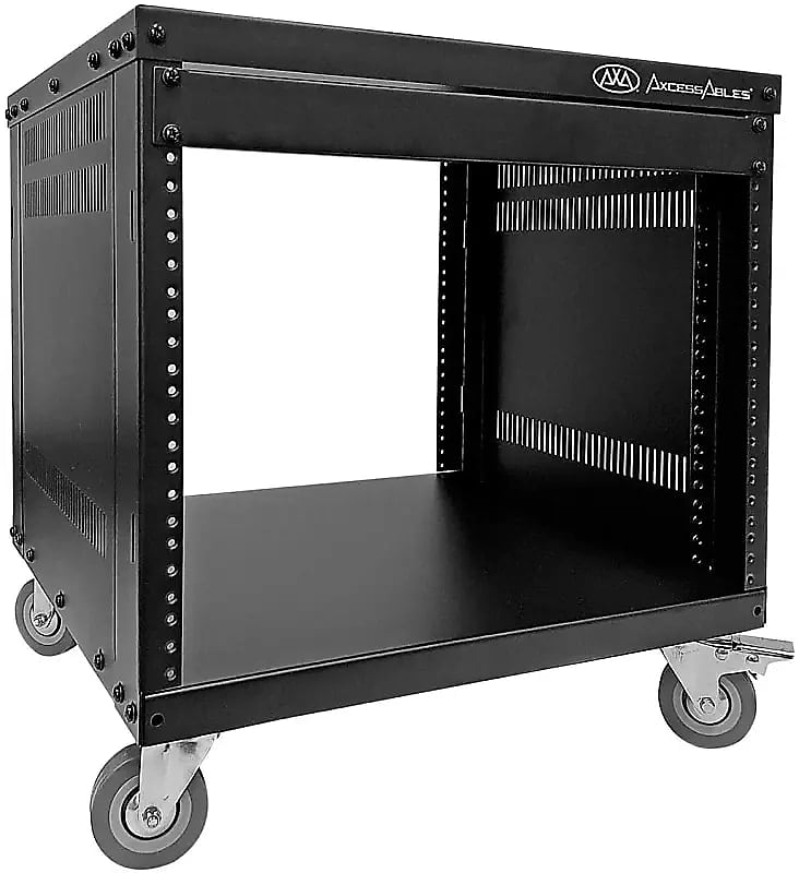 AxcessAbles RK 8U Equipment Rolling Cabinet Rack Stand with | Reverb
